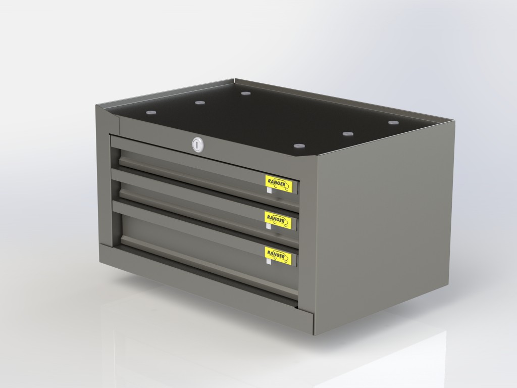 X50-C - 3 Compact locking Drawer Steel Cabinet with finger latches ...